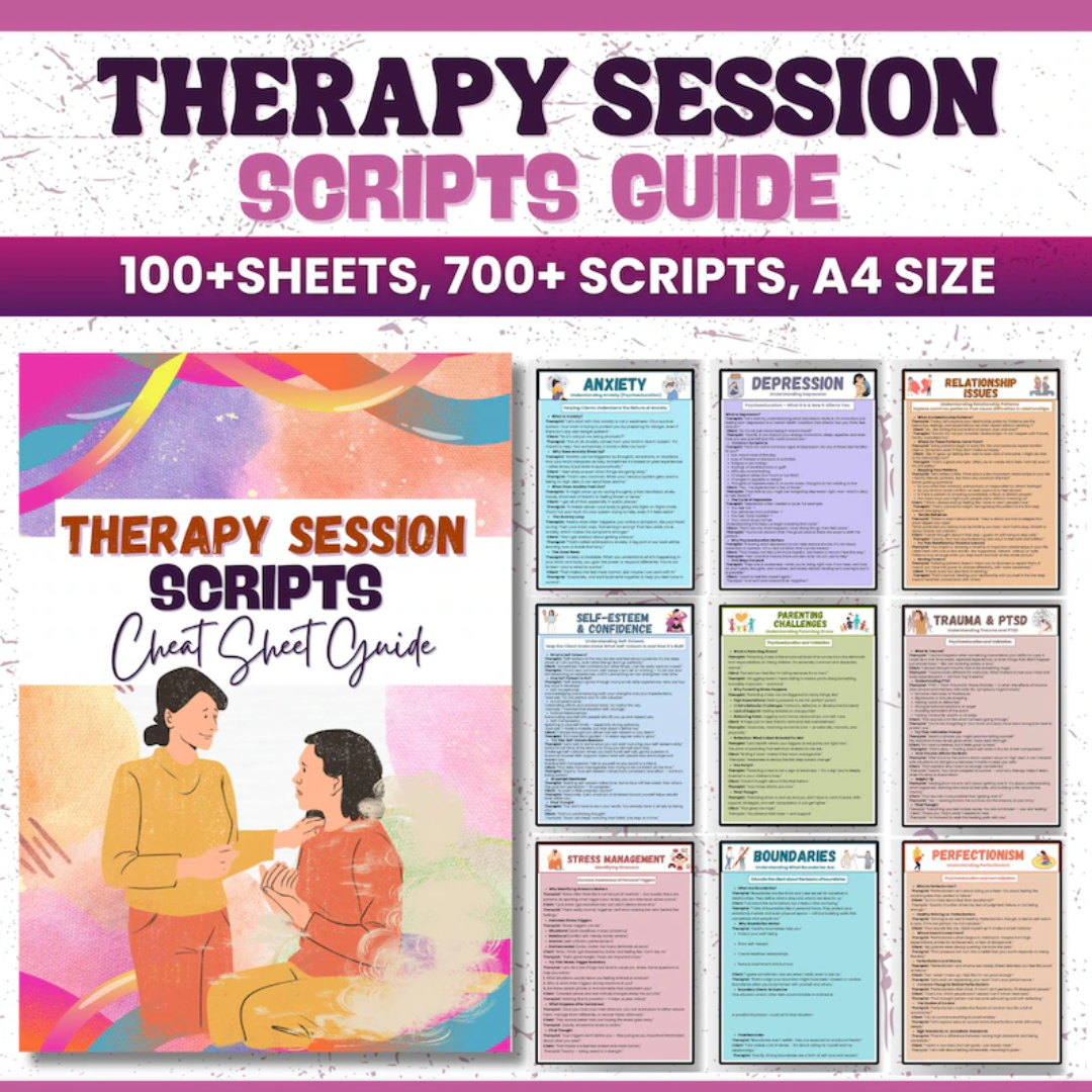 Therapy Session Scripts Guide, 100+ Sheets, Psychotherapy Tools, Menta ...